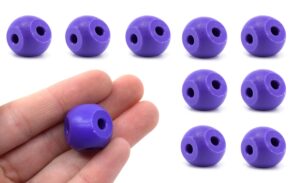 purple molecule balls, 10 pack, 2.2cm, 5 holes - molecular model parts - eisco labs