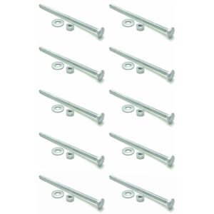 ten (10) 5/16-18 x 5" long carriage bolts set w/nuts & washers (bcp304)