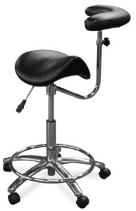 dentists unite 4025-210 dental assistant saddle stool with body arm, tumbleweed