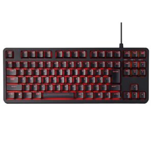 elecom ectk-g01ukbk usb-a gaming keyboard, mechanical, brown switch, 50 million times endurance switches, japanese layout, gaming key cap included, compatible with all key rollovers, equipped with led, black