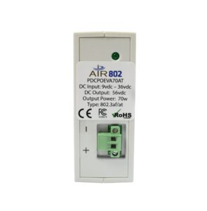 air802 dc-dc converter, 9-36 vdc input, 70 to 90 watt output, 802.3af/at, din rail mount, made in usa