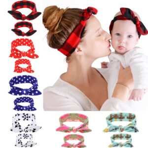 mommy and me headband set is matching headbands for mother & daughter, gift for mom & baby girl & mom headband or hairbands with bunny ears headwrap for new mom & newborn infant toddle 12pack/6sets