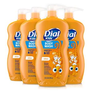 dial kids body wash, citrus, 24 fl oz (pack of 4)