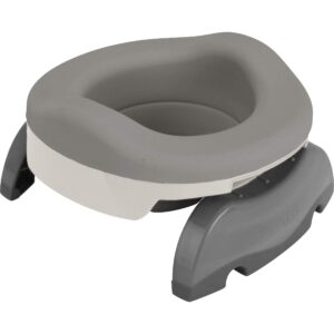 potette plus potty value pack: kalencom 2in1 potette plus portable potty and reusable collapsible liner for home use (white/gray)