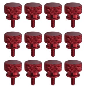 antrader m3 computer case thumb screw aluminum alloy knurled hand tighten screws for cover/power supply/pci slots/hard drives wine red 12pcs