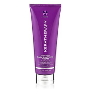 keratherapy daily smoothing cream, 6.8 fl. oz., 200 ml - keratin infused smoothing cream for blowouts with collagen, jojoba oil, wheat & argan oil