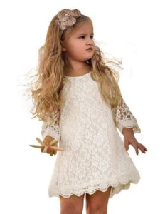 cutiego rustic flower girl dress (2t, white)