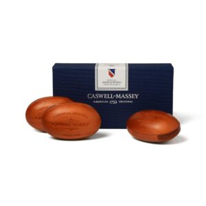 caswell-massey triple milled heritage woodgrain sandalwood three-soap set, scented & moisturizing bath soap, made in the usa, 3 count (pack of 1)