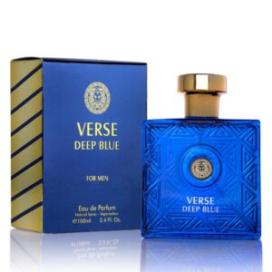 novoglow verse deep blue, eau de parfum spray perfume, fragrance for men- daywear, casual daily cologne 3.4 oz bottle- ideal edp beauty gift for birthday, anniversary