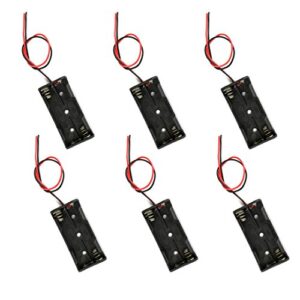 2 x 1.5v aaa battery holder case box with red and black wire leads (2aaa-6 pcs)