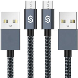 micro usb cable android charger - syncwire [2-pack 6.5 ft] super-durable nylon-braided fast sync & charging cord for samsung, htc, nexus, lg, xbox one, ps4, smartphones & more