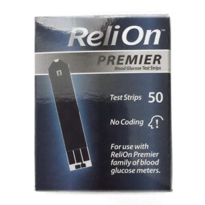 relion premier blood glucose test strips, 50 ct