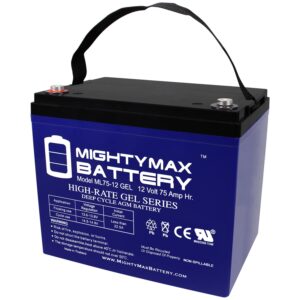 mighty max battery 12v 75ah gel battery replacement for permobil c300 corpus jr