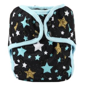 sigzagor baby cloth diaper cover nappy one size 8lbs to 36lbs for boys (stars)