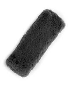 camco 53054 gray faux sheepskin seatbelt cover, 1 pack