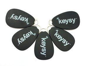 keysy rewritable rfid key fobs (5-pack, black)