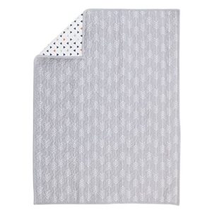 nojo aztec mix & match 100% cotton nursery crib quilt, grey, white, navy, orange, arrow print