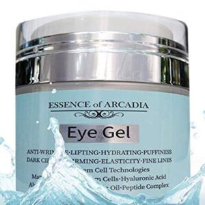 eye gel, for dark circles, puffiness, wrinkles, skin firming and bags - effective anti-aging eye gel for under and around eyes including crows feet with hyaluronic acid and aloe vera- 1.7 fl. oz.