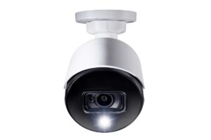 lorex 5mp super hd weatherproof indoor/outdoor add-on analog bullet security camera w/warning light and remote-triggered sirens & color night vision