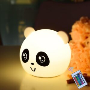 celivesgg night light panda 7 colors led nursery night