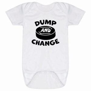 chalktalksports hockey baby & infant one piece | dump and change | bodysuit small