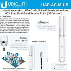 unifi ac mesh uap-ac-m-us 802.11ac indoor/outdoor dual-band access point (us)