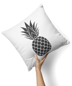 iirov summer design ink-fuzed decorative throw pillow - flat pineapple