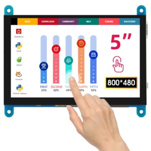 elecrow 5 inch monitor for raspberry pi monitor touchscreen display compatible with raspberry pi 5 4 3b+ 3b bb black banana pi jetson nano windows pc