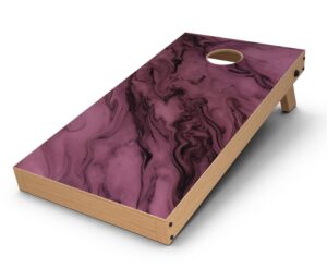 design skinz marble skin set for cornhole (skin only) - black & pink marble swirl v1