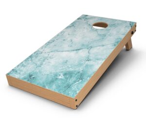 design skinz marble skin set for cornhole (skin only) - cracked turquise marble surface