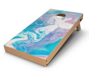 design skinz marble skin set for cornhole (skin only) - marbleized blue paradise v45