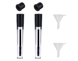 onwon 2 pcs 8 ml empty mascara tubes with eyelash wand, rubber inserts and funnels for castor oil, ideal kit for diy cosmetics, includes 2 tubes, 2 rubber inserts and 2 funnels