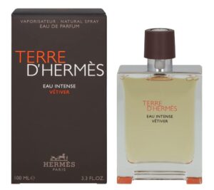 hermes terre d'herm eau intense vetiver eau de parfum for men, 3.3 ounce