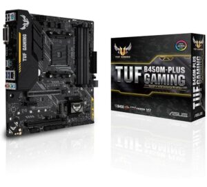 asus tuf b450m-plus gaming amd ryzen 2 am4 ddr4 hdmi dvi-d m.2 matx motherboard