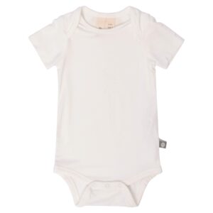 kyte baby short sleeve unisex baby bodysuits, rayon made from bamboo material (newborn, cloud)