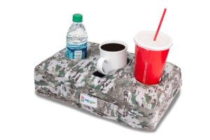 cup cozy pillow (camo)- the world's best cup holder! keeps drinks close.stops spills.use it on the couch, bed, car, rv, park, camping, beach and more!