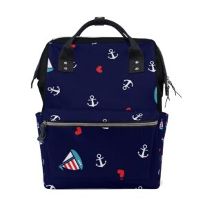 my little nest large capacity diaper bag cute anchors sailboat durable multi function travel backpack for mom girls