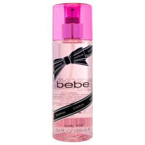 bebe silver body mist - body spray for women with mango, tuberose, peony, jasmine, rose, cedarwood, musk, and sandalwood long-lasting fragrance mist - 8.4 fl oz