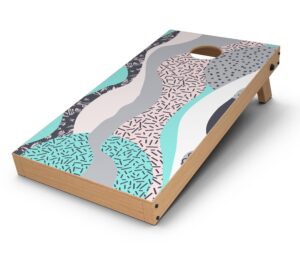 design skinz summer tropical skin set for cornhole (skin only) - retro summer mint and coral