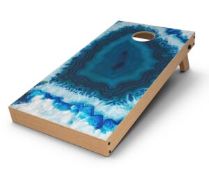 design skinz summer tropical skin set for cornhole (skin only) - vivid blue agate crystal