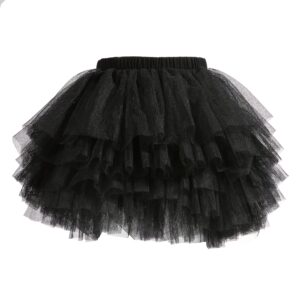 elamccor baby girls' tutu skirt toddler 6 layered tulle tutus 1-8t black