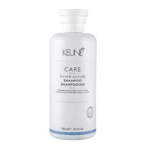 keune care silver savior shampoo, toning & brightening cleanser for blonde & grey hair, 10.1 fl oz