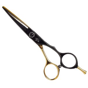 badass beard care gold series barber quality beard shaping scissors - 5.25 inches long, surgical grade stainless steel (hrc 59-61), hand adjustable tension knob