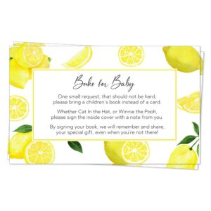 lemonade baby shower bring a book cards lemon theme baby's first book library collection keepsake gift ideas activities squeeze (25 count)