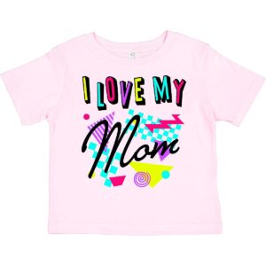 inktastic i love my mom- 80s retro style toddler t-shirt 3t pink 318cb