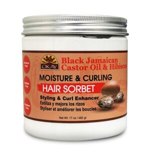 okay black jamiacan castor oil moisture and curling hair sorbet 17.oz / 482 gr.