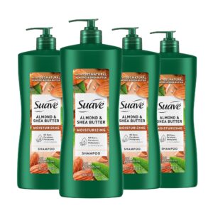 suave professionals moisturizing shampoo for dry hair almond and shea butter paraben-free and dye-free 28 oz, pack of 4