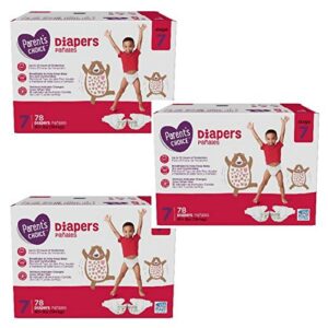 parent's choice diapers (size 7, count 78, pack of 3)