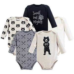 yoga sprout cotton bodysuit, 5 pack, bear hugs, 18-24 months