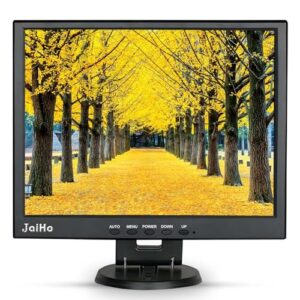 jaiho 14 inch lcd security cctv monitor, 1024x768 4:3 resolution color tft lcd display screen with hdmi/vga/bnc/av ports for surveillance camera, stb and other video equipment, built-in speaker